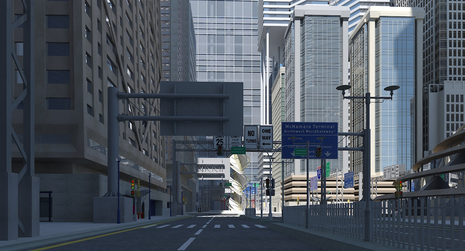 3D City Intersection 3 – WireCASE