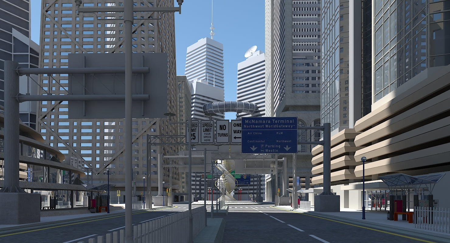 3D City Intersection 3 – WireCASE