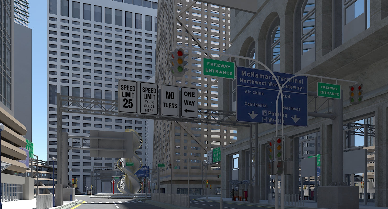 3D City Intersection 3 – WireCASE