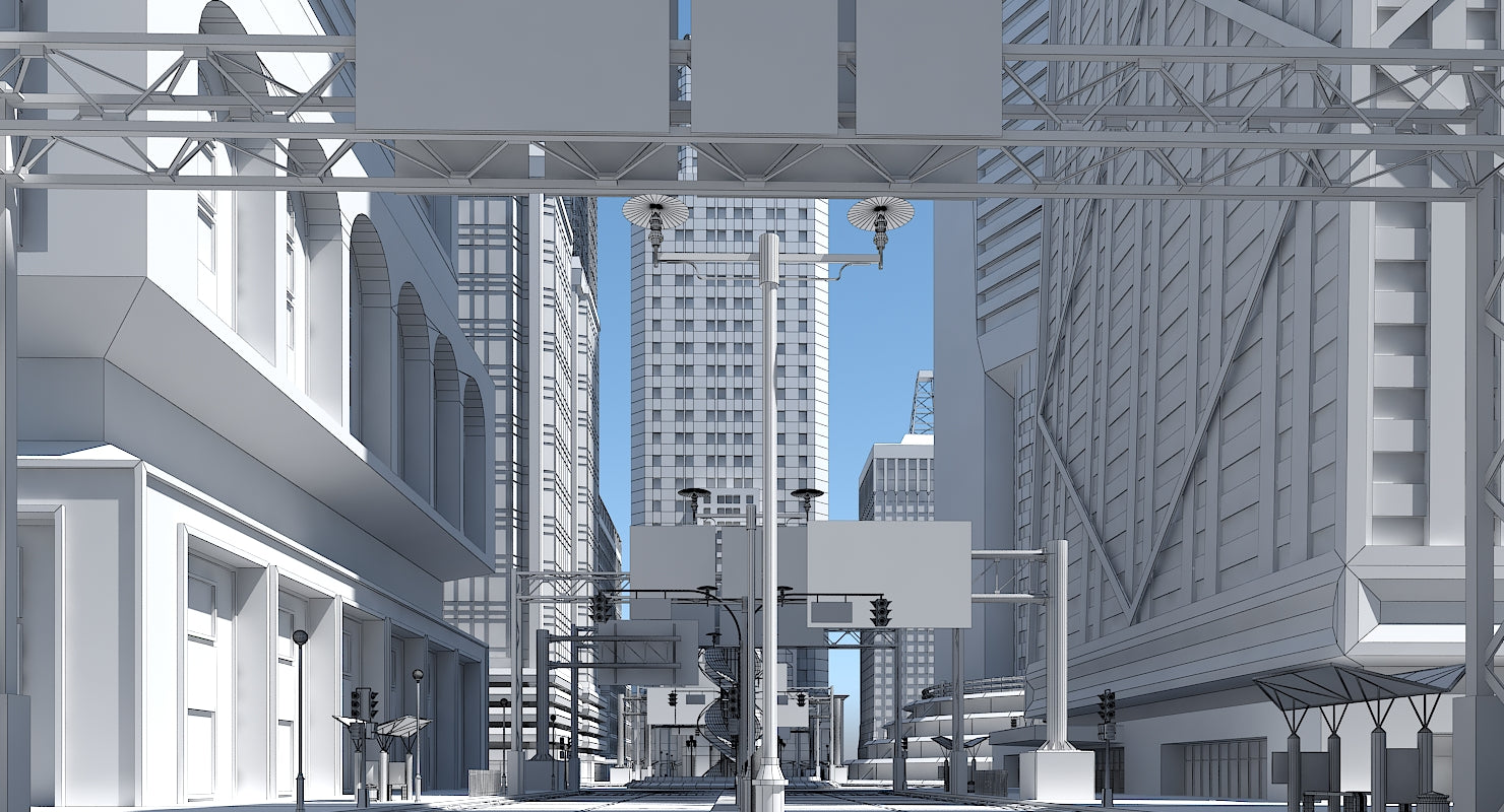 3D City Intersection 3 – WireCASE