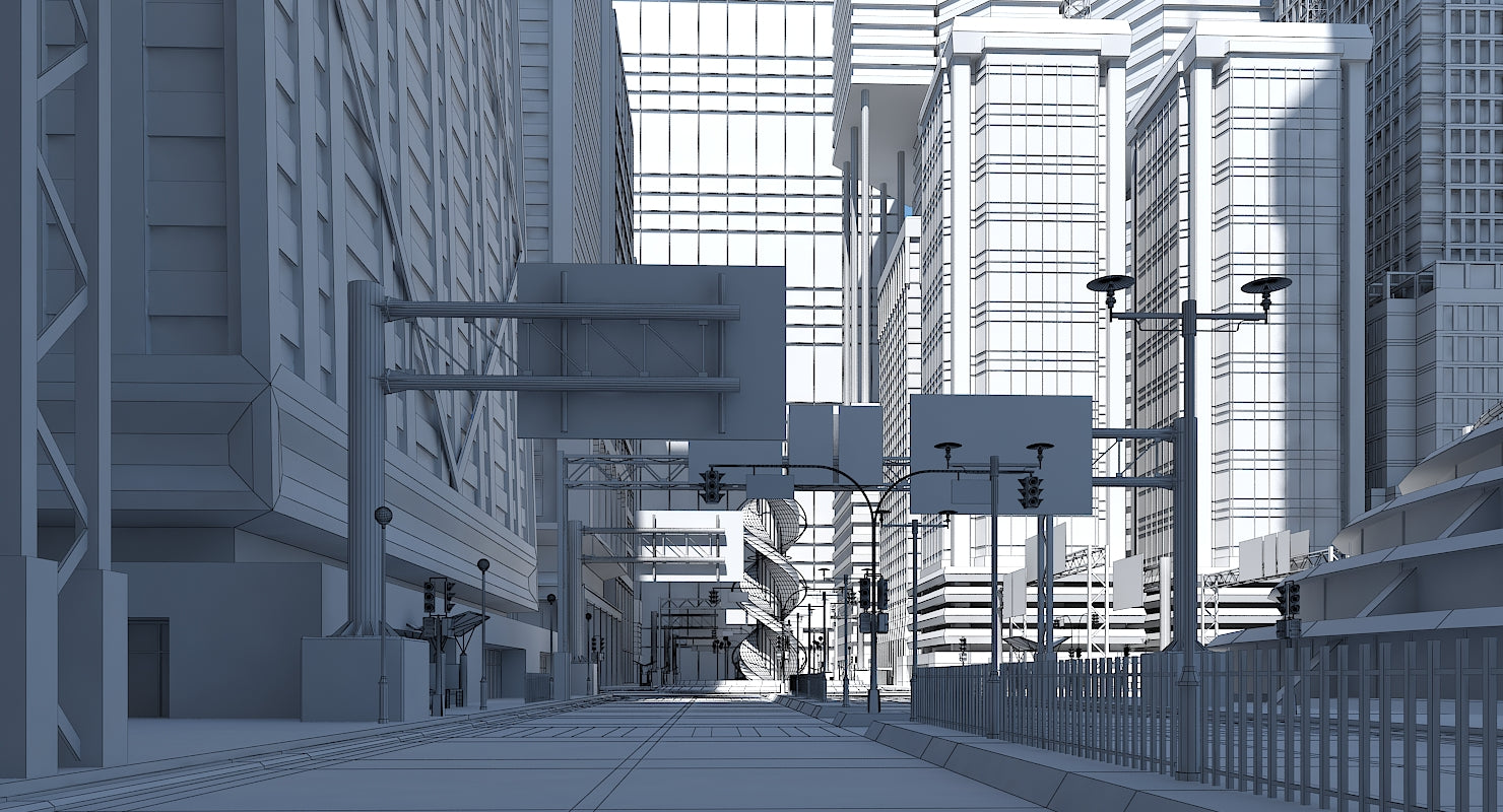 3D City Intersection 3 – WireCASE